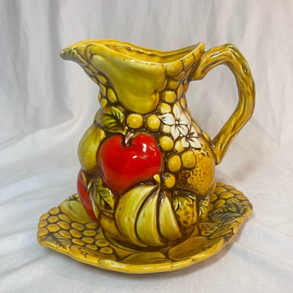 Relpo | Dining | Vtg 96s Relpo Mojolica Japan Small Pitcher With Saucer ...